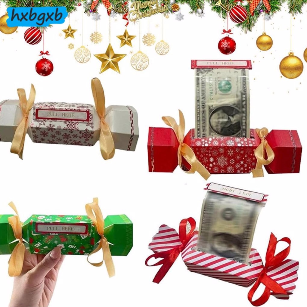 HXBGXB 4pieces Christmas Blessings Money Boxes For Surprise Gift Cash ...