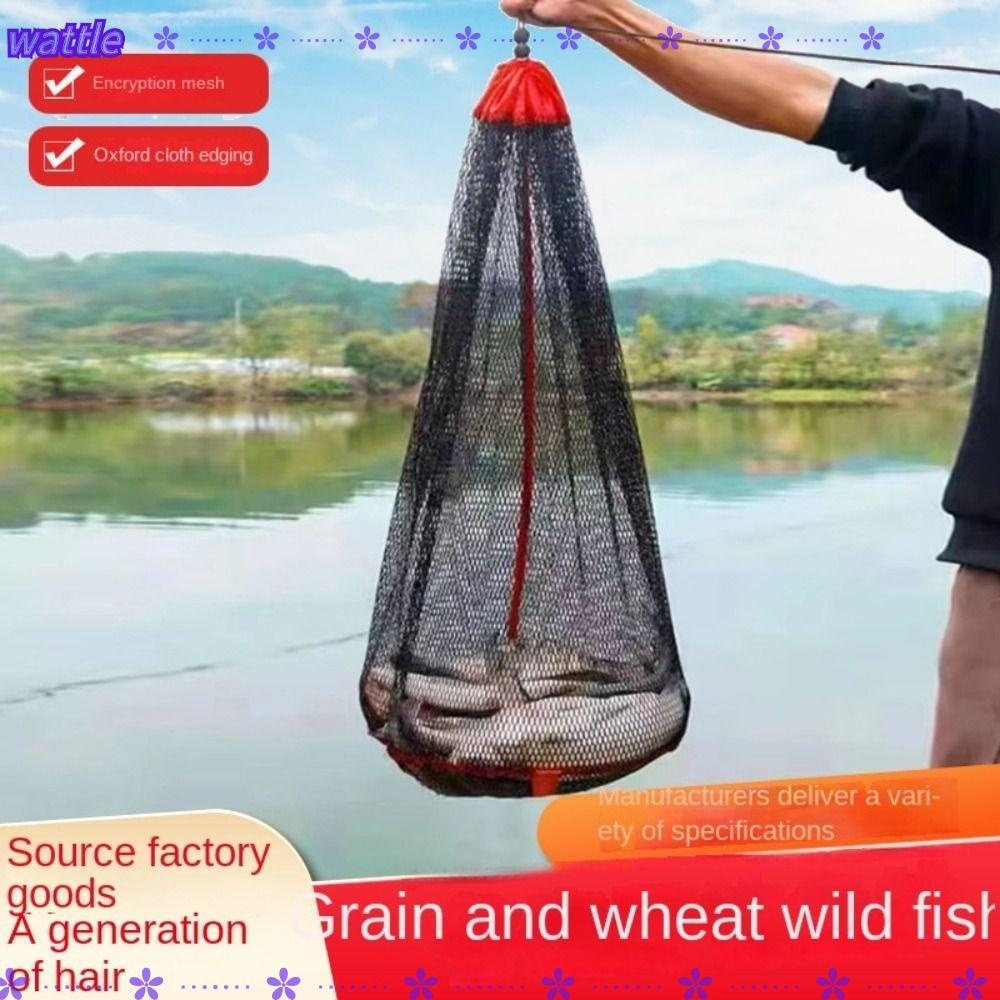 WATTLE Fishing Bag, Nylon Green Fish Cage, Easy to Carry Foldable ...