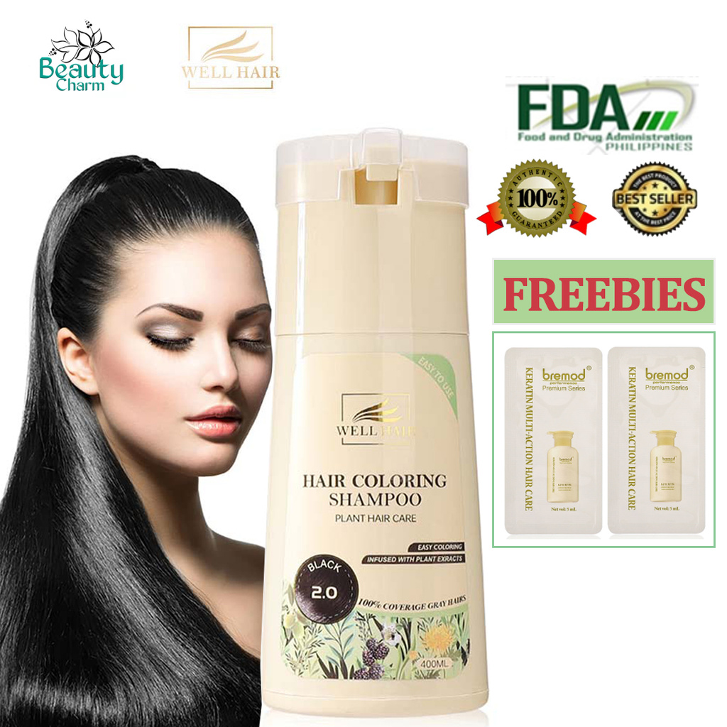 Well Hair Shampoo 400ml Blackening Shampoo White Hair Into Black Herbal ...