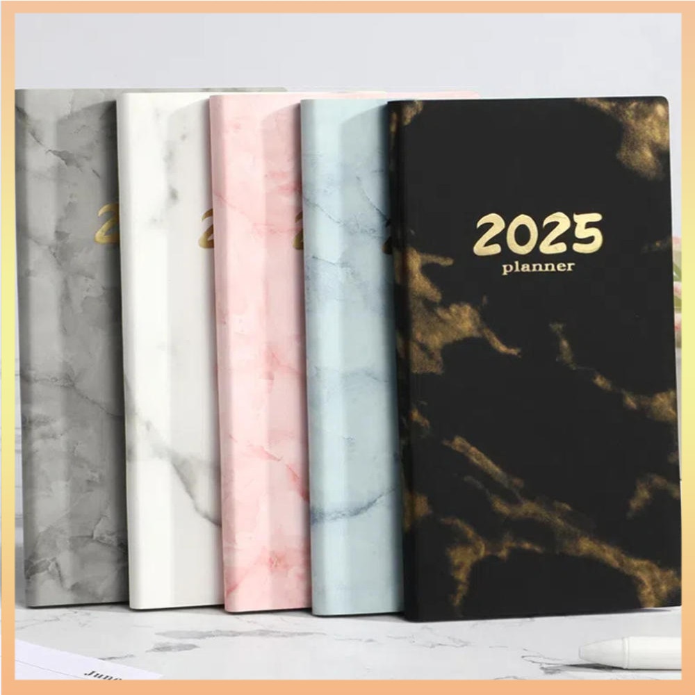 2025 English Schedule Cross Border A6 Marble Pattern Notebook 365 Day ...