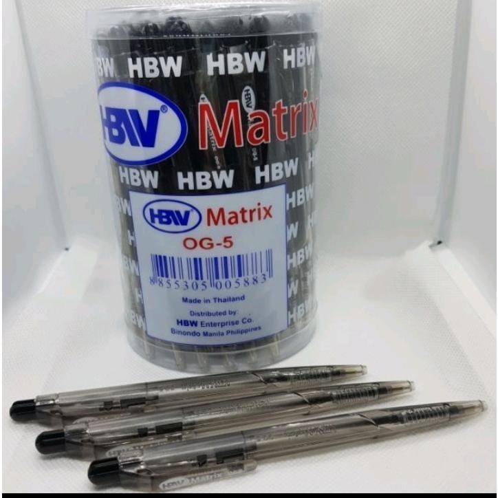 HBW Matrix BALLPEN OG-5 OIL GEL PEN 50pcs BLACK/RED/BLUE STO | Shopee ...