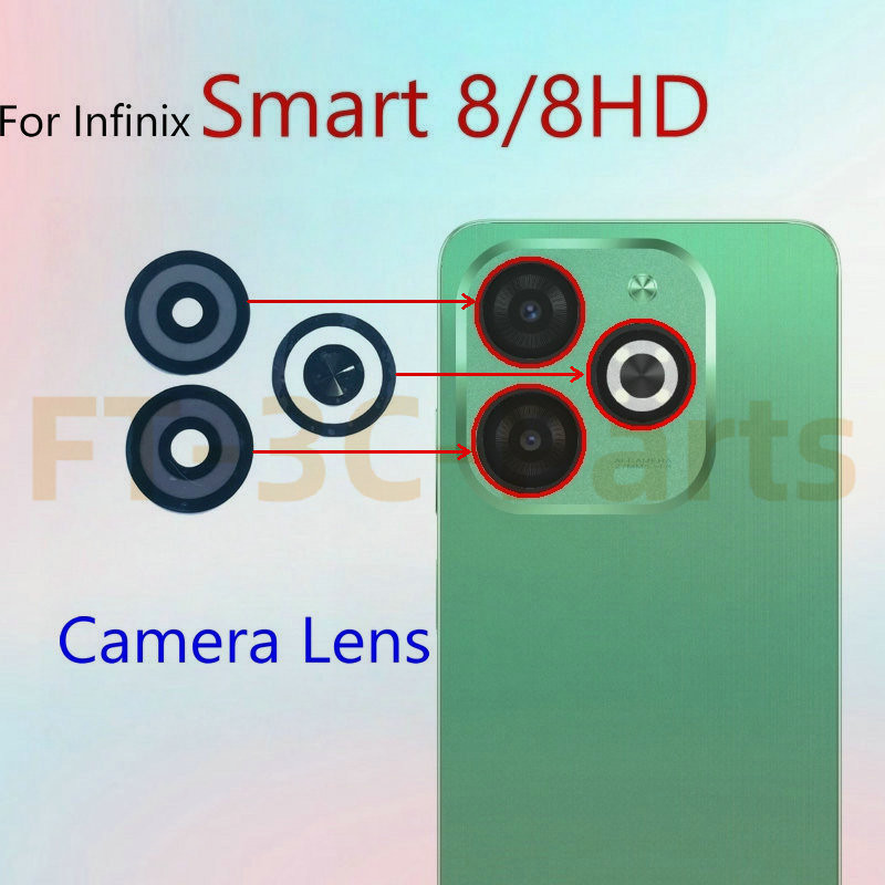 For Infinix Smart 8 x6525 Back Camera glass Lens Repair Spare Parts ...