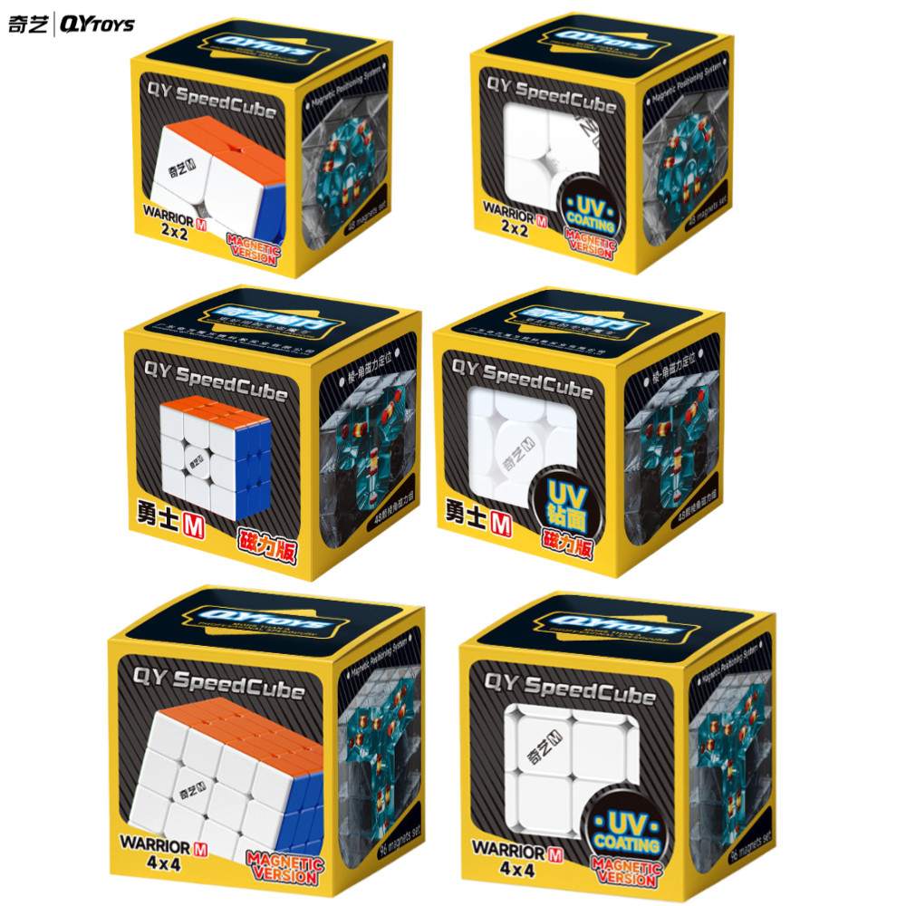 Qiyi Cube 2x2 3x3 4x4 Warrior M Speed Cube Stickless UV Coating ...