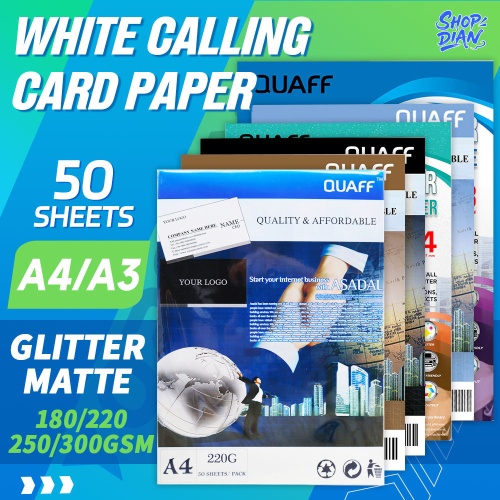 QUAFF White Calling Card Paper A4 Double Side Matte | Shopee Philippines