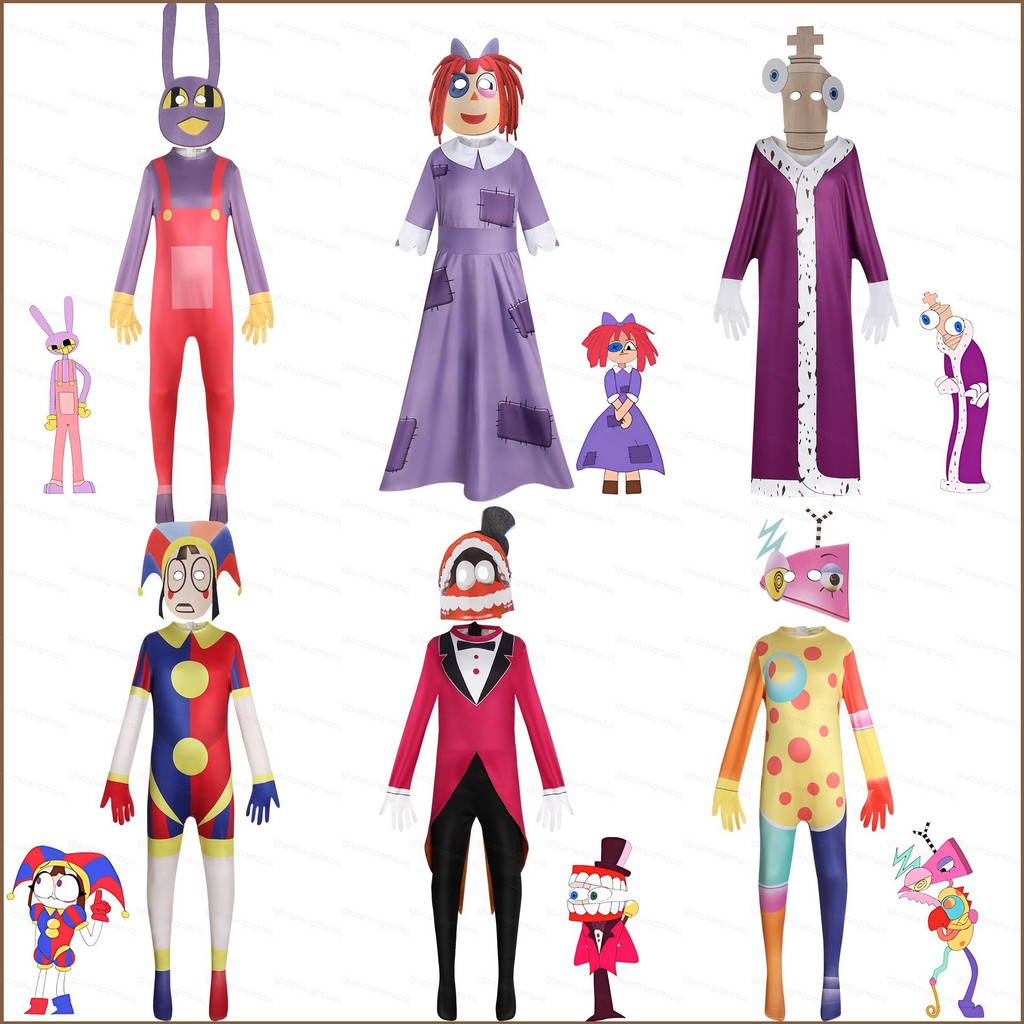 YT2 The Amazing Digital Circus Kid Cosplay Jumpsuit 3D Tights Mask ...
