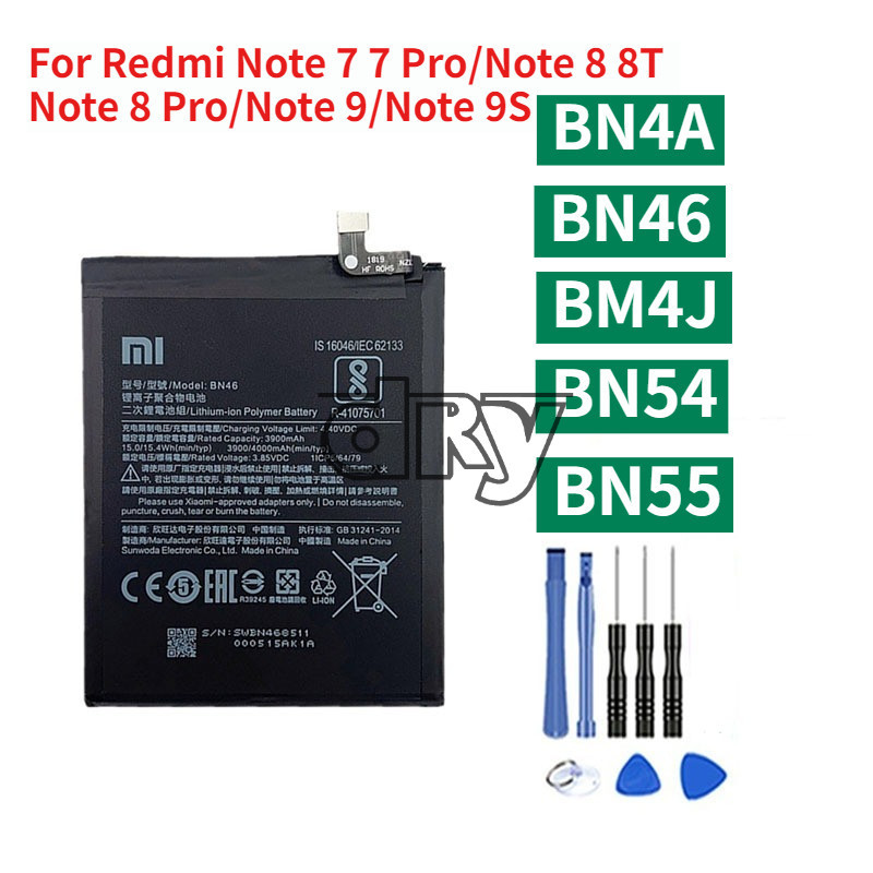 BN4A BN46 BM4j BN54 BN55 Battery For Xiaomi Redmi Note 7 7Pro 8 8T 8 ...