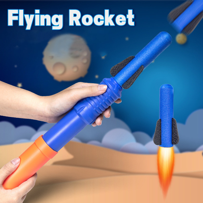 Geetoy 3pcs Hand-Propelled Rocket Flying Rocket Launcher Outdoor Sports ...