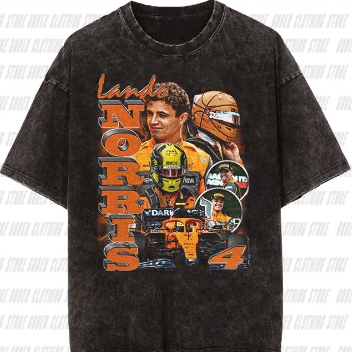 LZ Nando Norris F1 Oversized T-shirt | Cotton 24s Built-Up | Black ...