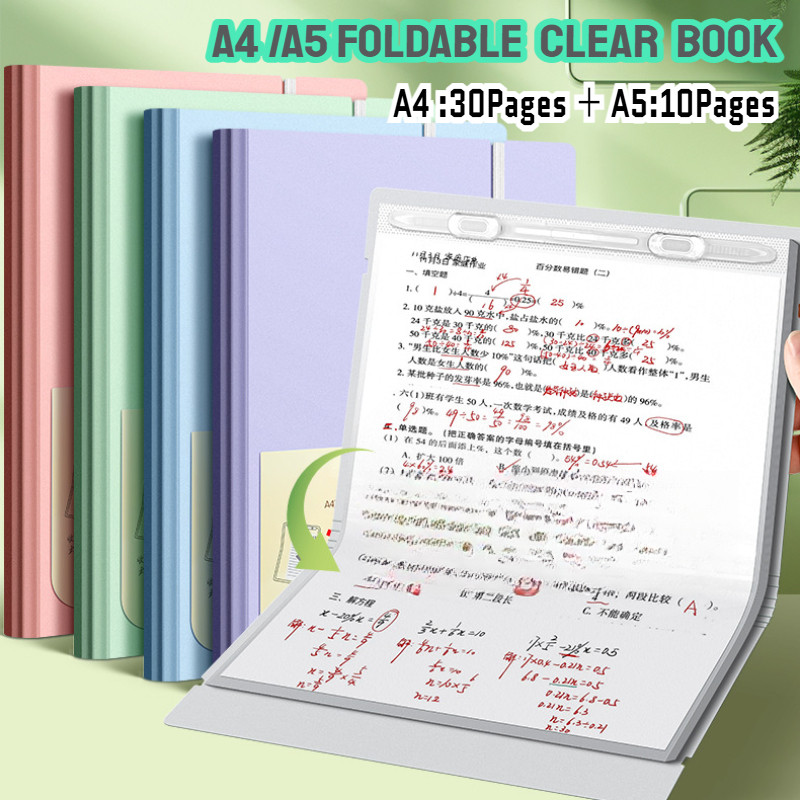 A4/A5 Loose Leaf Clear Book 40pages Portable File Folder Paper ...
