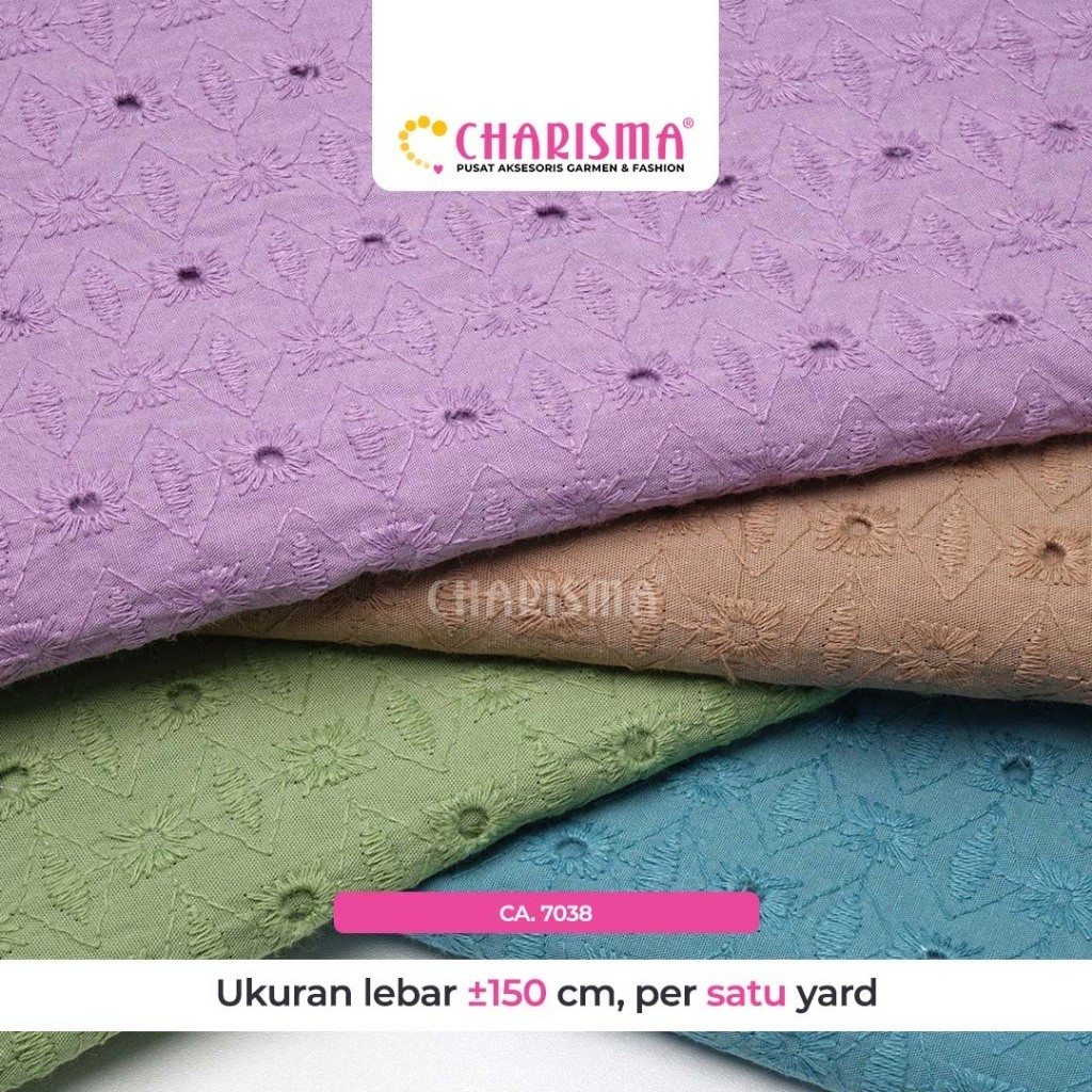 Charisma Allover Tetoron Cotton Fabric TA.7038 - Embroidered Fabric ...