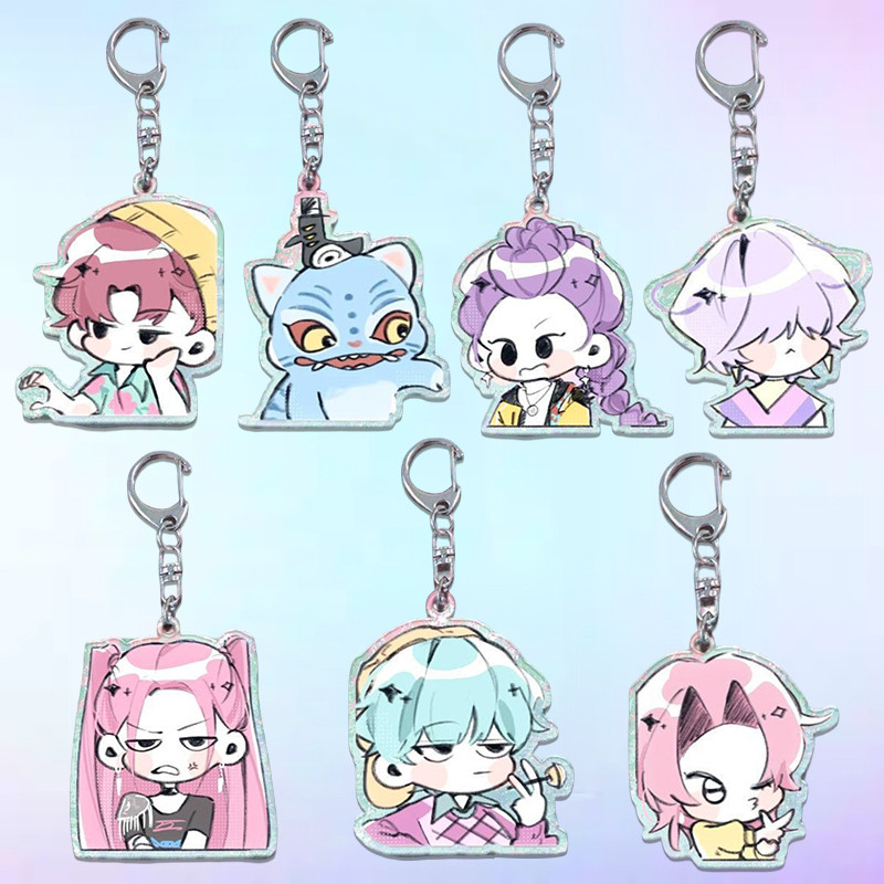 Kpop Huntrix Cartoon Keychain Cute Derpy Arylic Keyring Saja Boys 2025 Demon Hunters Bag Pendant ...