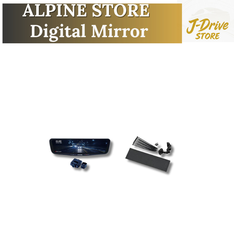 Alpine 12" Digital Mirror with Dash Cam (OEM Mirror Replacement/Rear ...