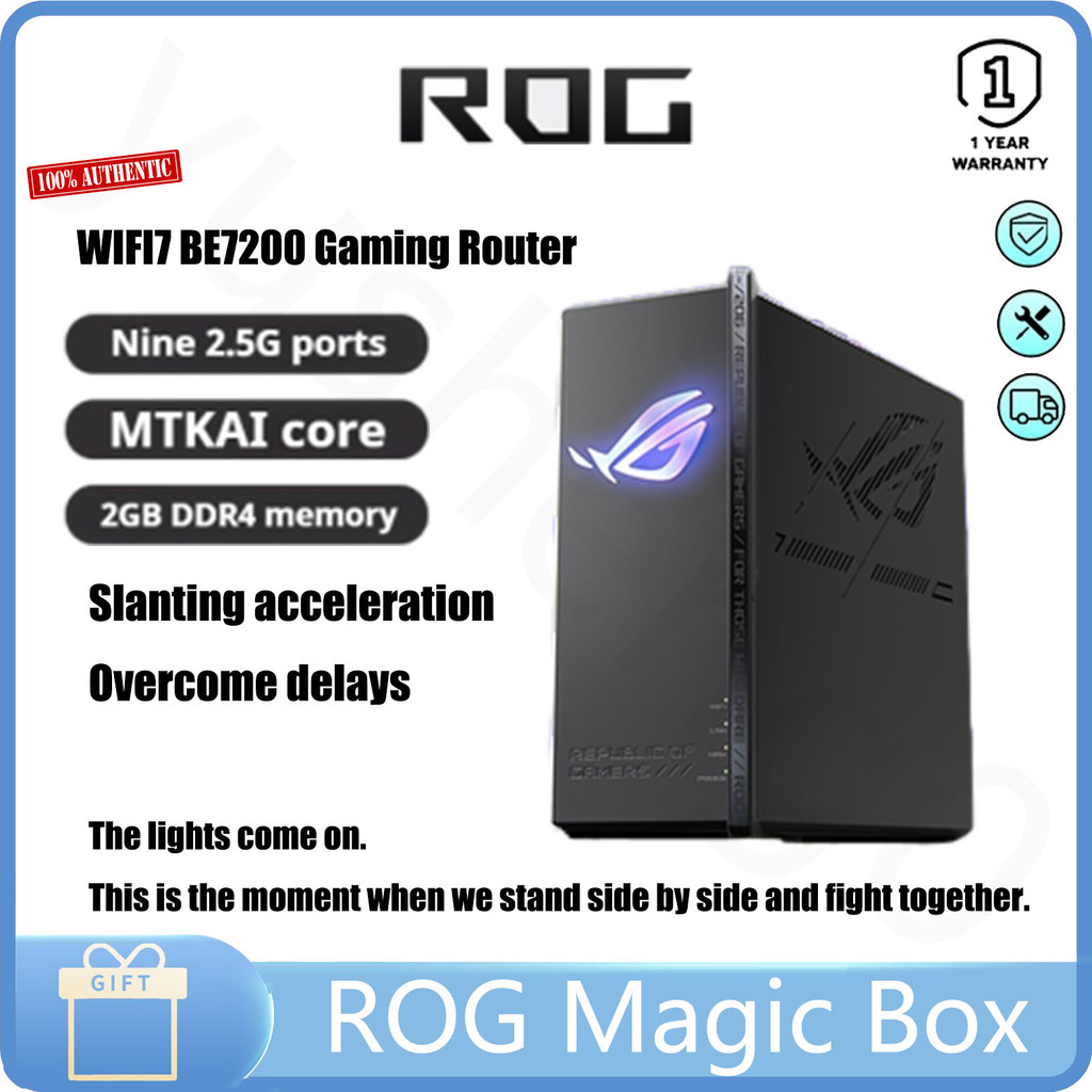 ROG Magic Box WiFi7 Esports Wireless AI Router (9 2.5G Ports with MTK ...