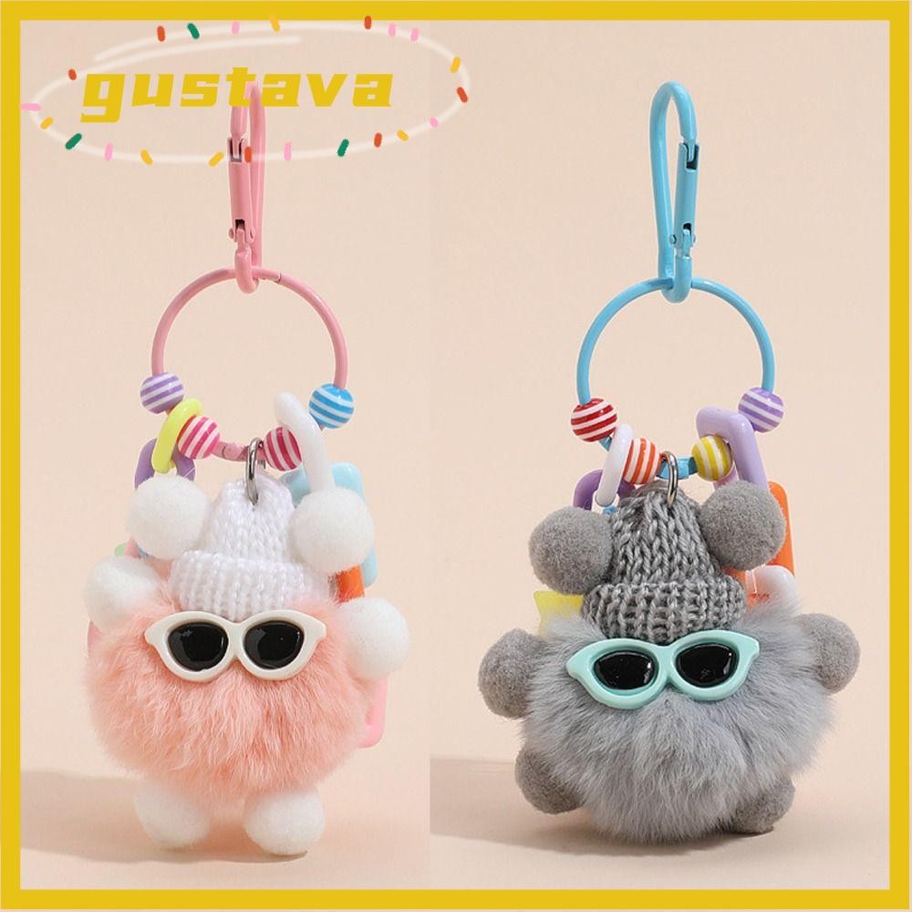 GUSTAVA Elf Rex Rabbit Hair Pendant, Fashion Kawaii Couples Keychain ...