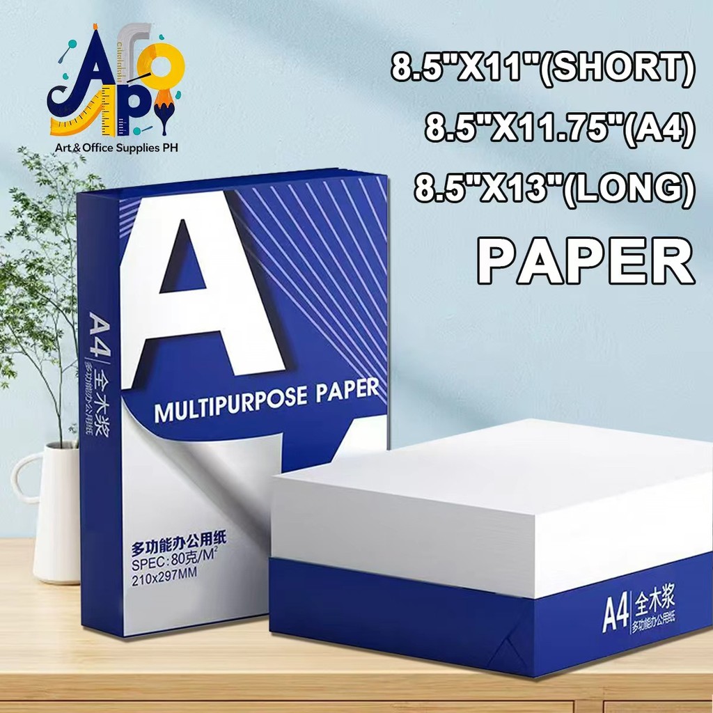Long/Short/A4 100/500Sheets Hard Copy Bond Paper A4 70/80 gsm Thickened Copy Paper School ...
