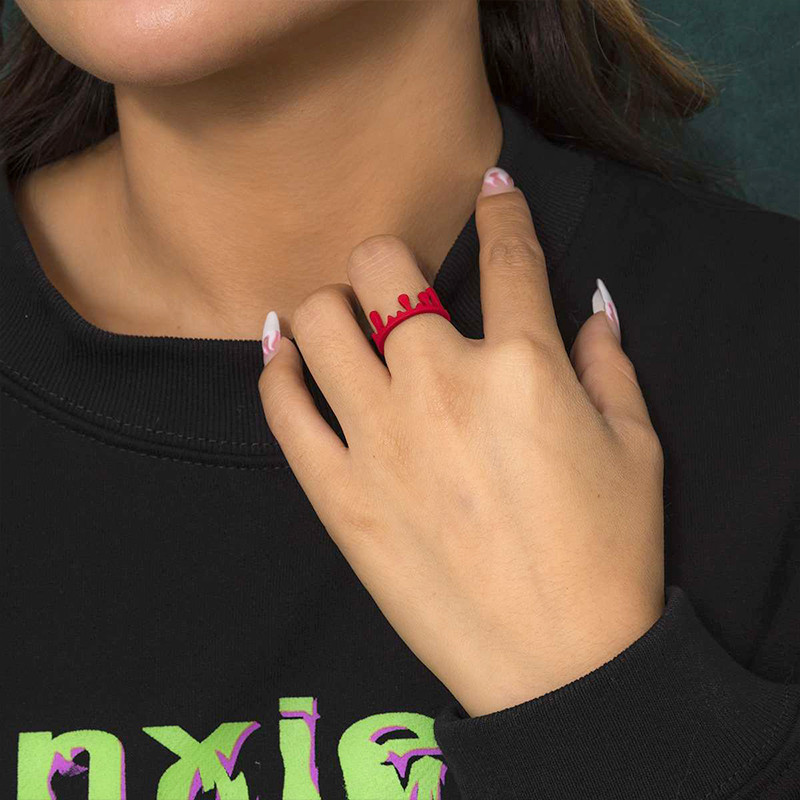 Personalized Prank Bloodstained Ring Niche Creative Punk Style ...