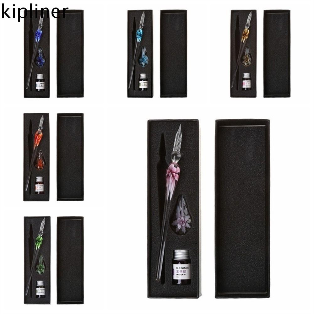 KIPLINER Floral Dip Pen, Vintage Signature Glass Fountain Pen, DIY ...