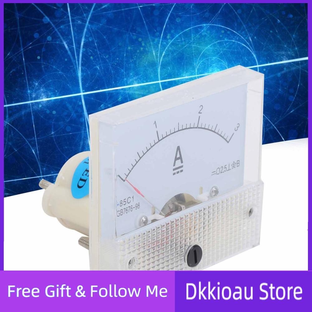 Dkkioau Analog Panel Ammeter DC 0-3A 63x58x56mm Current Meter 85C1 ABS ...
