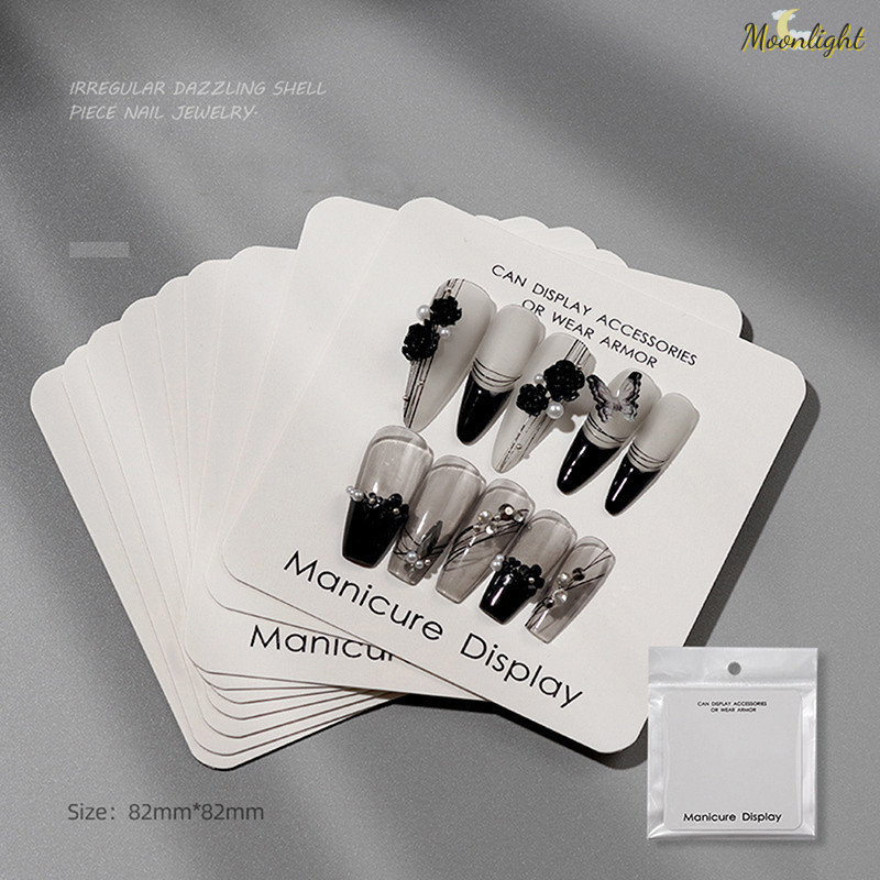 Moonlight> 10Pcs Nail Packaging Display Cardboard Fake Nails Card for ...
