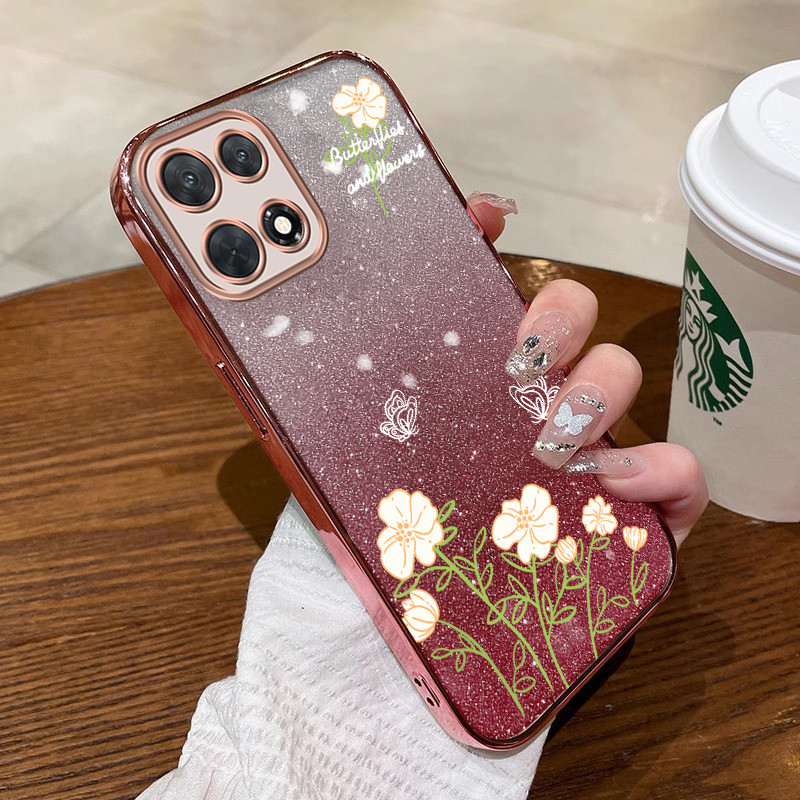Casing vivo y28 Phone case blooms with beautiful flowers soft golden ...