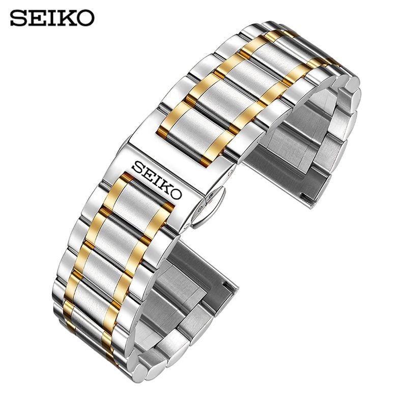 Adapted to Seiko Watch Band Solid Steel Stainless Steel Butterfly Clasp ...