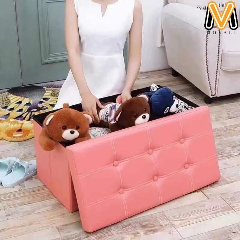 Storage Box Ottoman Foldable Chair Storage Stool 76x38x38 Footrest Seat ...