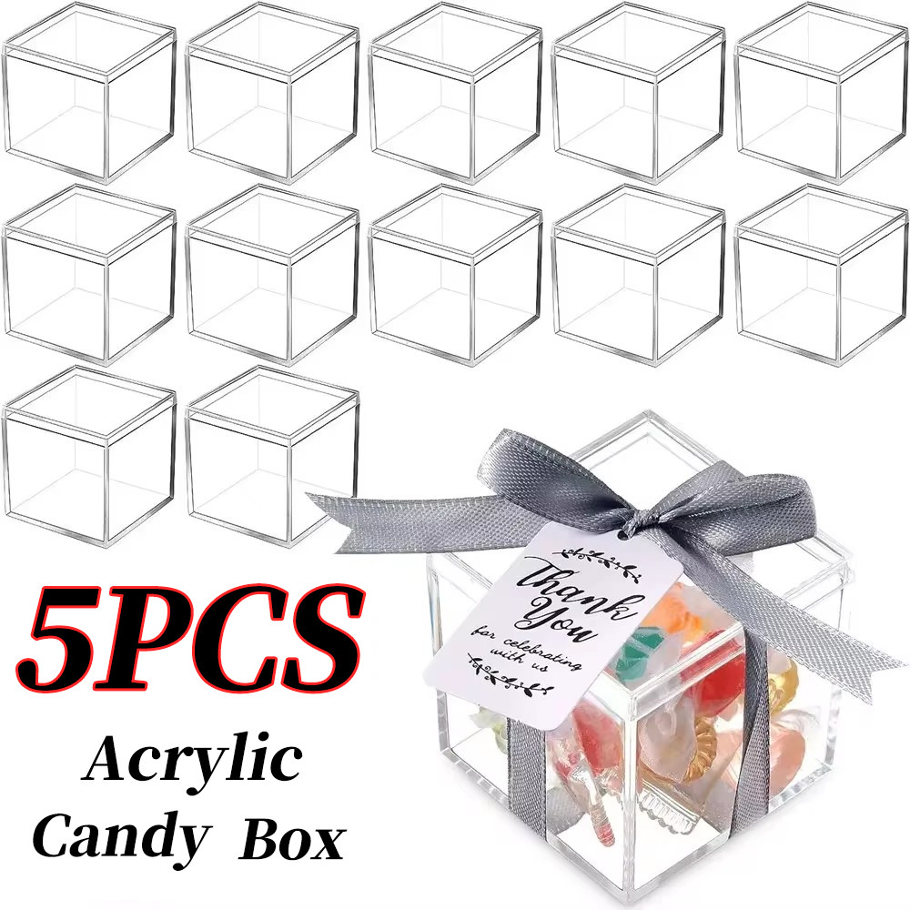 Transparent Acrylic Square Candy Boxes / Jewelry Storage Container ...