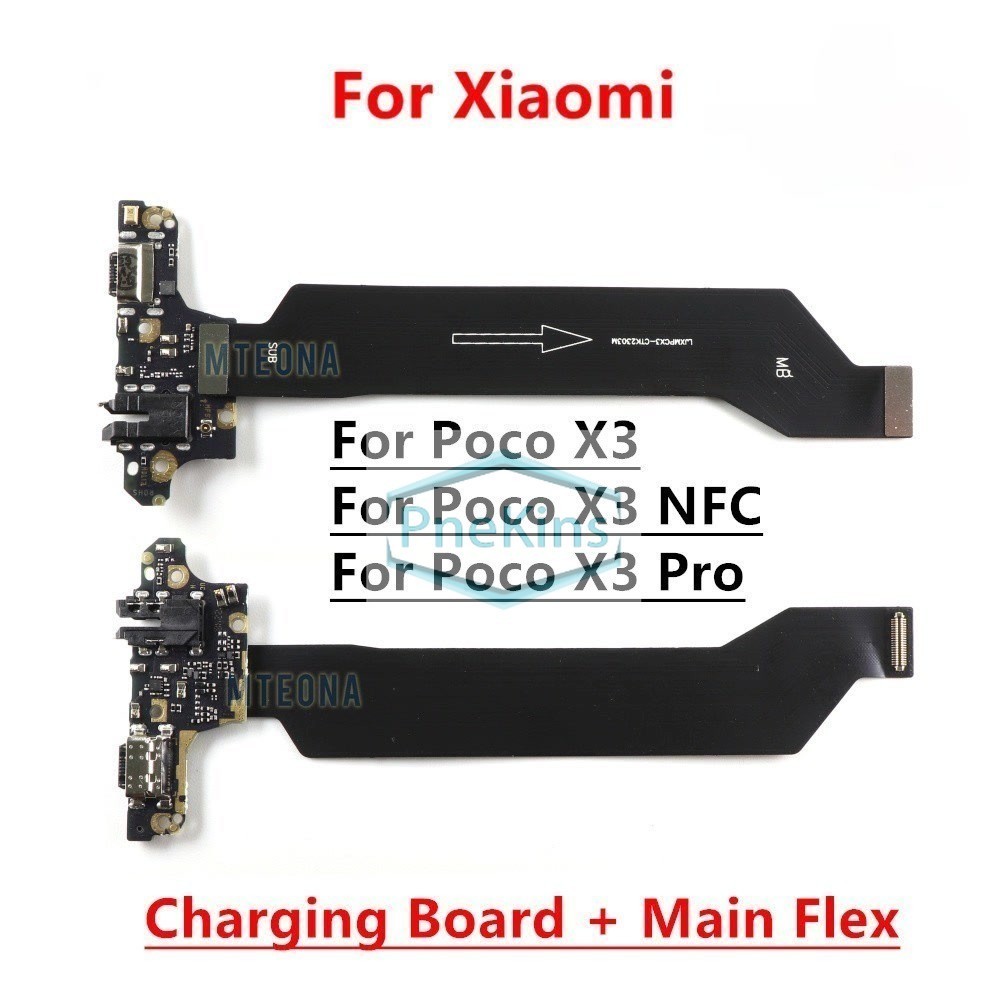 USB Charging Dock Port Connector Flex Cable For Xiaomi Poco X3 NFC Pro ...