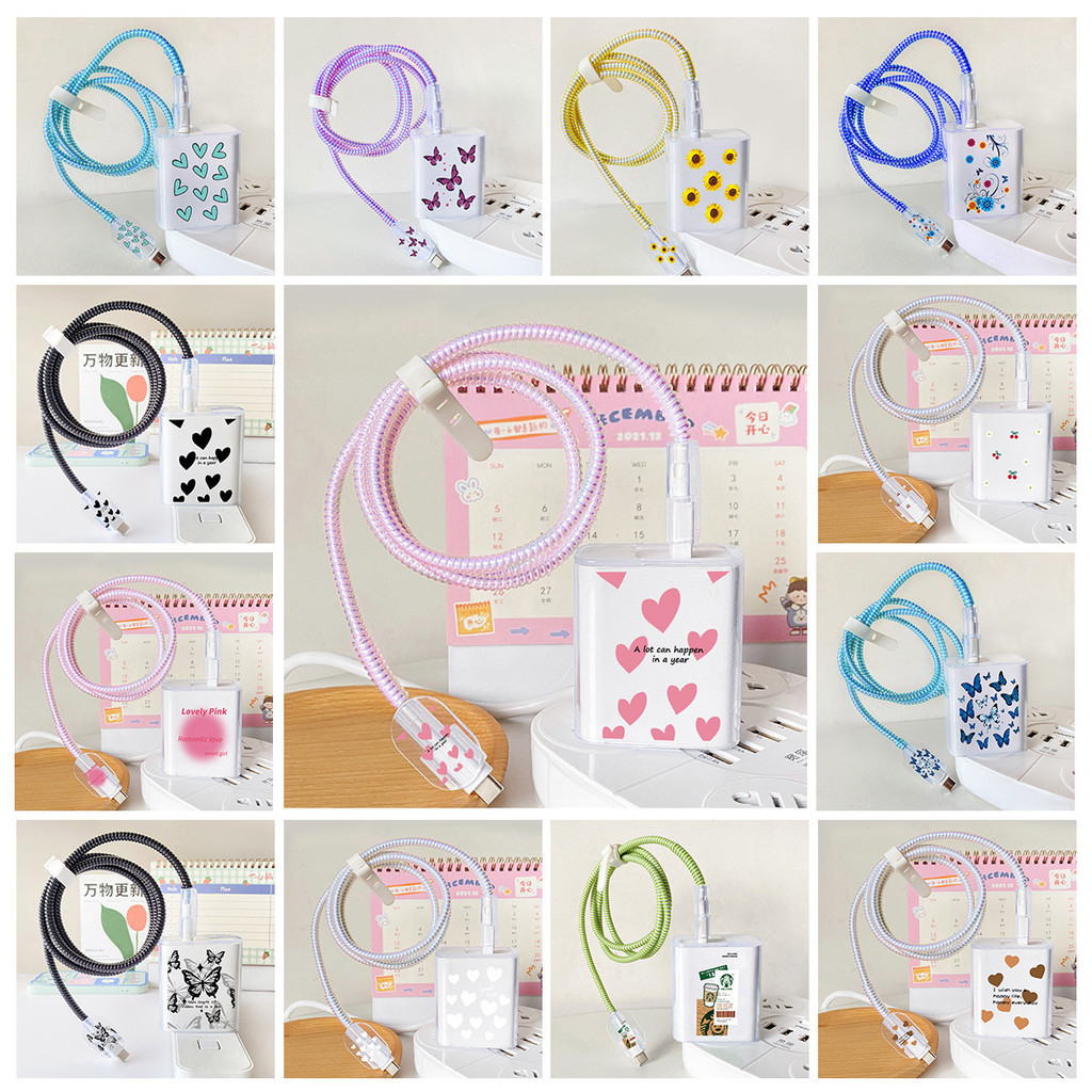 For XIAOMI Charger Protector 33W MDY-14-EL USB Silver Bow 5in1 set ...