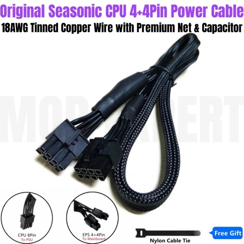 Original Seasonic Fonte PSU 8Pin to 4+4Pin CPU Modular Power Cable ...