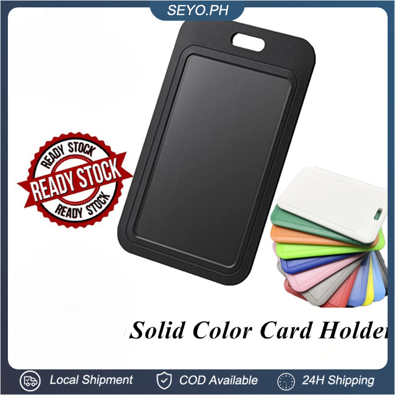3Pcs Slide ABS meteril ID Card case Hard Black Vertical Card Case ...