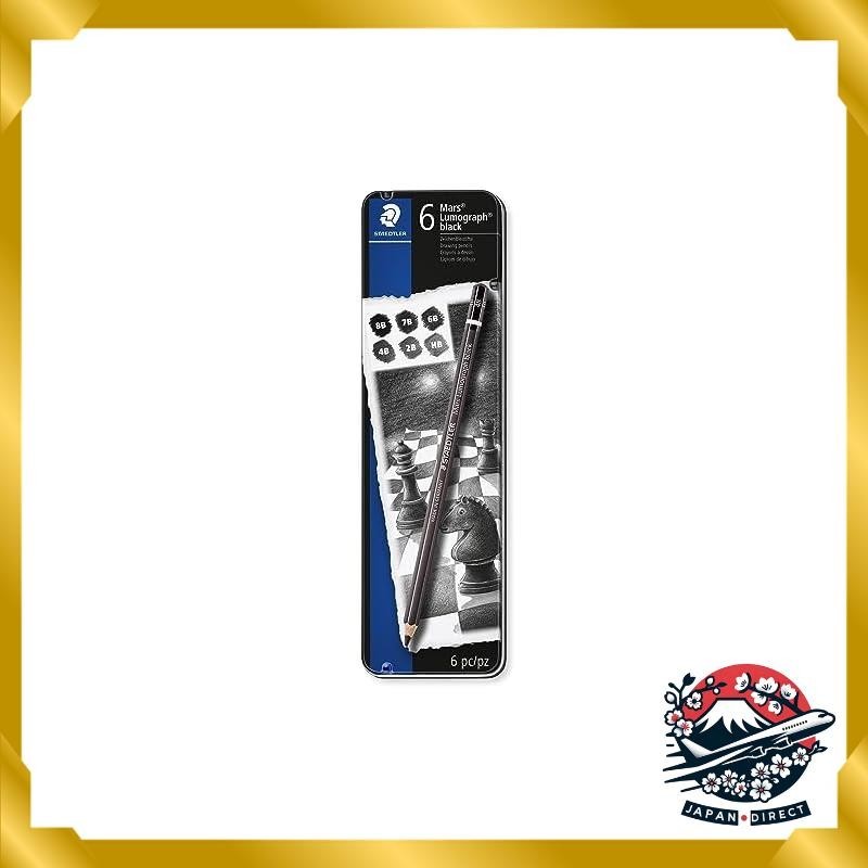 STAEDTLER Mars Lumograph Black Drawing Pencil Set 6 Hardness 8B 7B 6B 4B 2B HB 100B G6 Carbon ...