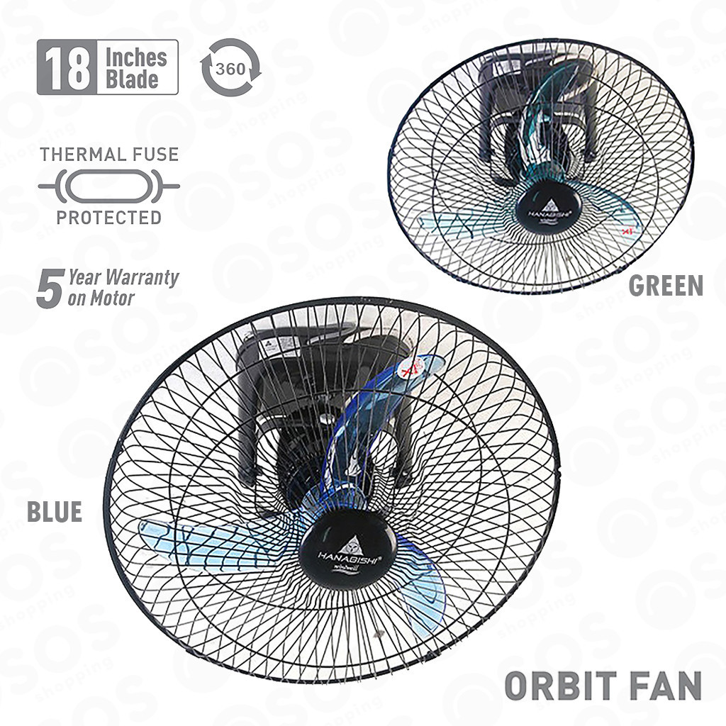 Hanabishi Orbit Fan Windmill 360 | 18 Inch Blade High Speed 360 ...