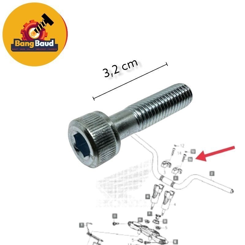 Part NO 96600-08032 BOLT SOCKET M8x32MM ORIGINAL HONDA PCX ADV CBR CB ...
