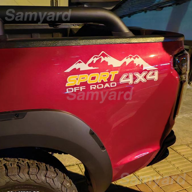 2PCS 4X4 Off-road 4 Wheel Drive Car Stickers Styling Reflective Carved ...