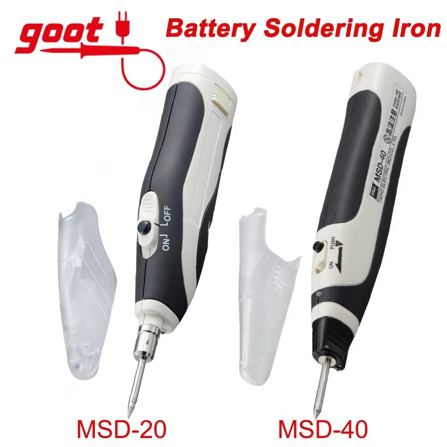 GOOT Cordless Battery Soldering Iron Portable Solder Pen with LED Light Fast Heat Welding Tool ...