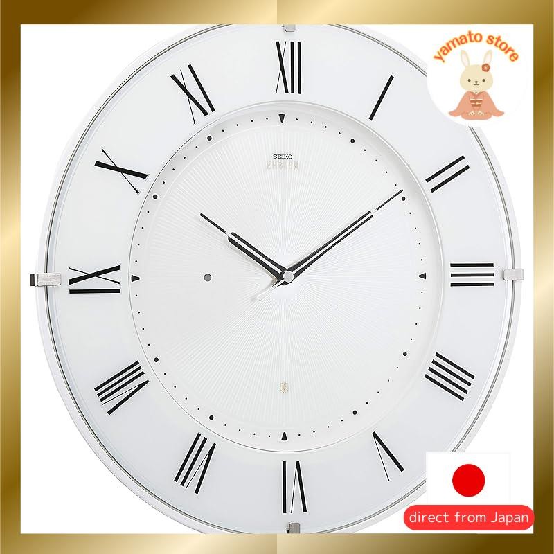 Seiko Clock Wall Clock White Pearl 359x359x29mm Radio Wave Analog SEIKO ...