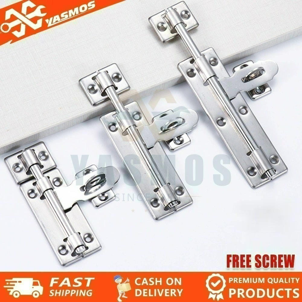 4" 6" 8" Stainless Steel Hardware Door Lock Barrel Bolt Latch Padlock ...