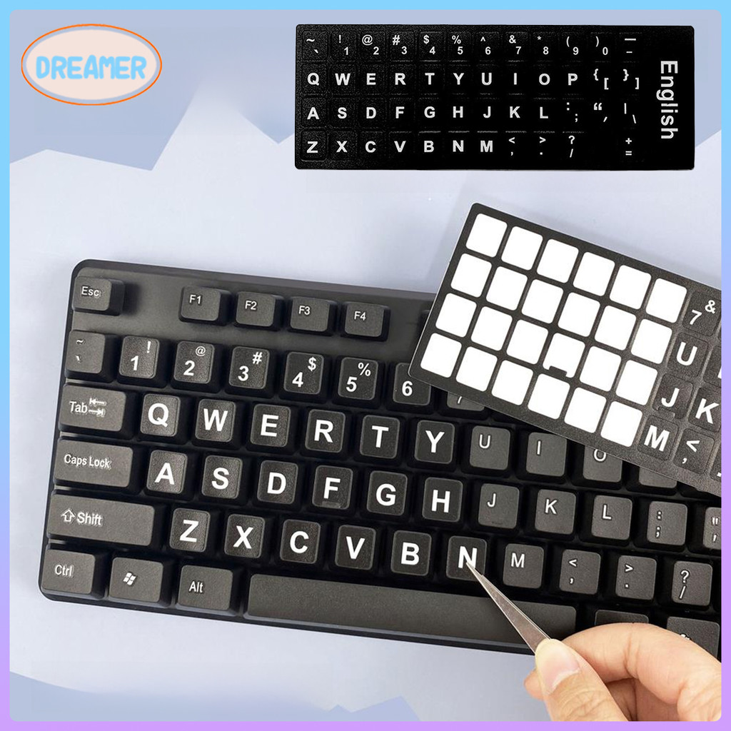 Dull Polish PC Keyboard English Stickers For Laptop Anti-Friction ...
