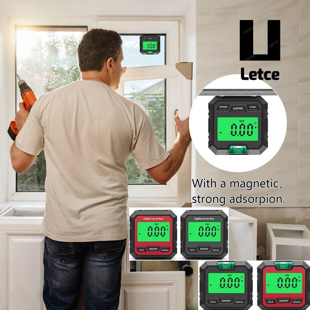 LETCE Digital Angle Gauge 4*90° Inclinometer Magnetic Base Level Tester ...