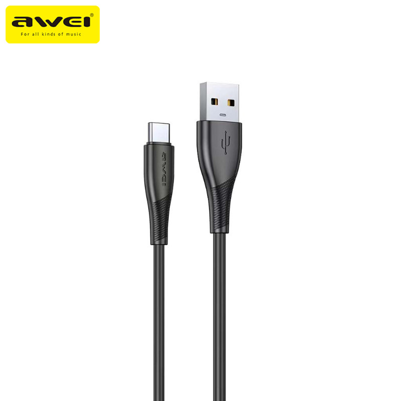 Awei CL-182T Type-C Cable 1m Data Sync Transfer 2.4A Fast Charge Bend ...
