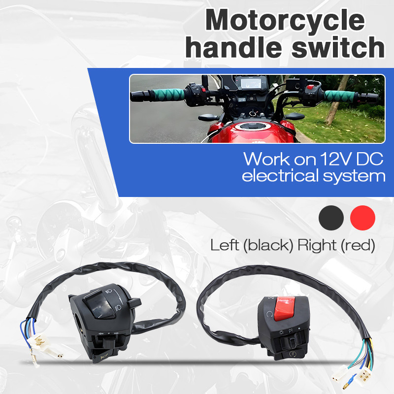 Universal Motorcycle Handle Bar Switch Horn Turn Signal Headlight Power ...