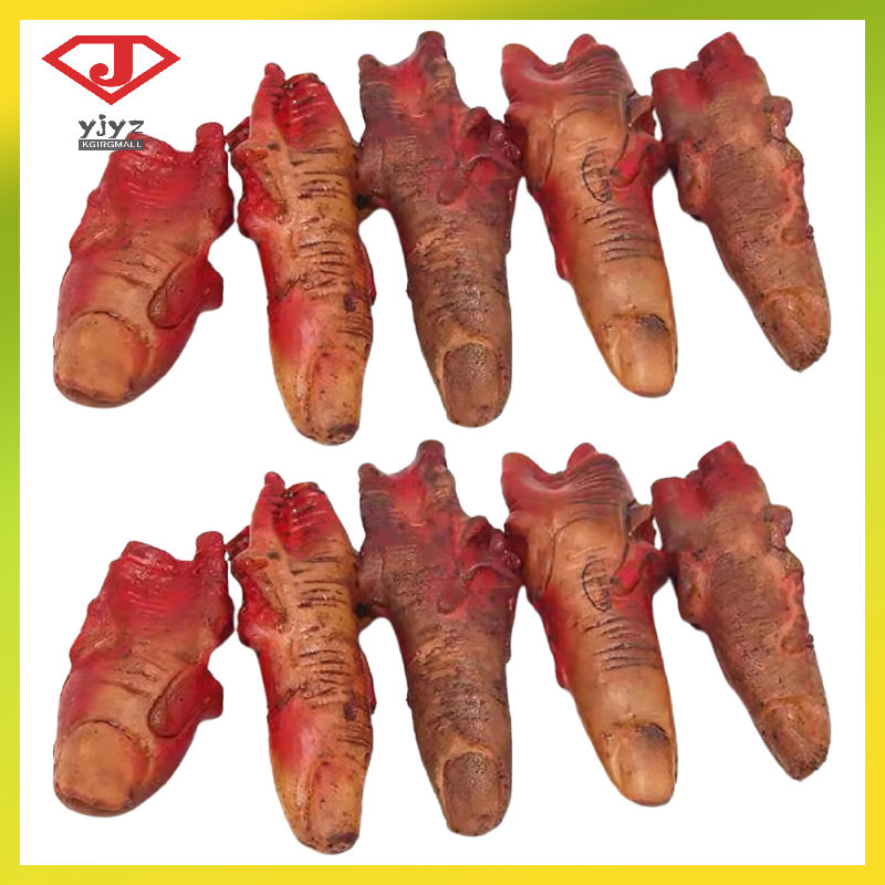 10 Pcs Bloody Hand Lunch Box Fake Fingers Body Prank Party Prop ...