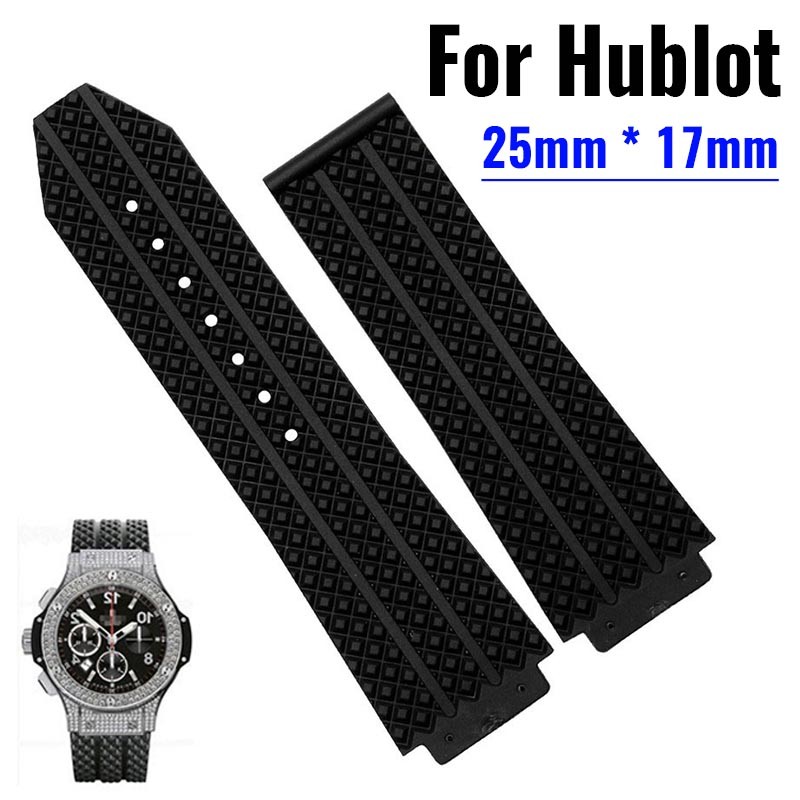 25mm 17mm Soft Rubber Watch Strap for Hublot Big Bang Silicone Watch ...