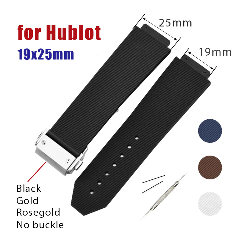 19x25mm Silicone Watch Strap for Hublot Replacement Stripe Wristband ...