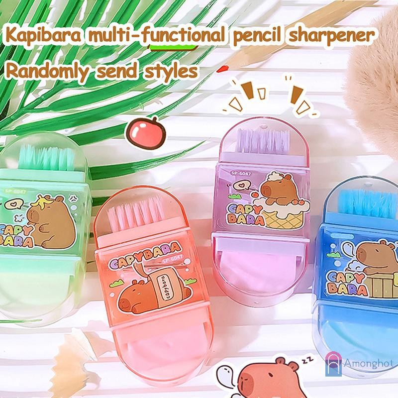 Amonghot> Cute Cartoon al Capybara Eraser Pencil Sharpener Brush ...