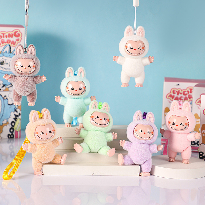 Labubu Doll Bag Pendant Pop Mart Mystery Box Tencm Flocking Generation ...