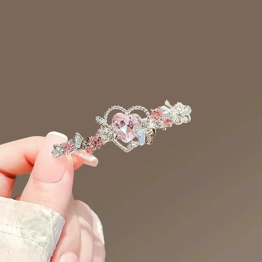 New Style Exquisite Sweet Cool Love Diamond Flower Hairpin Girls High ...