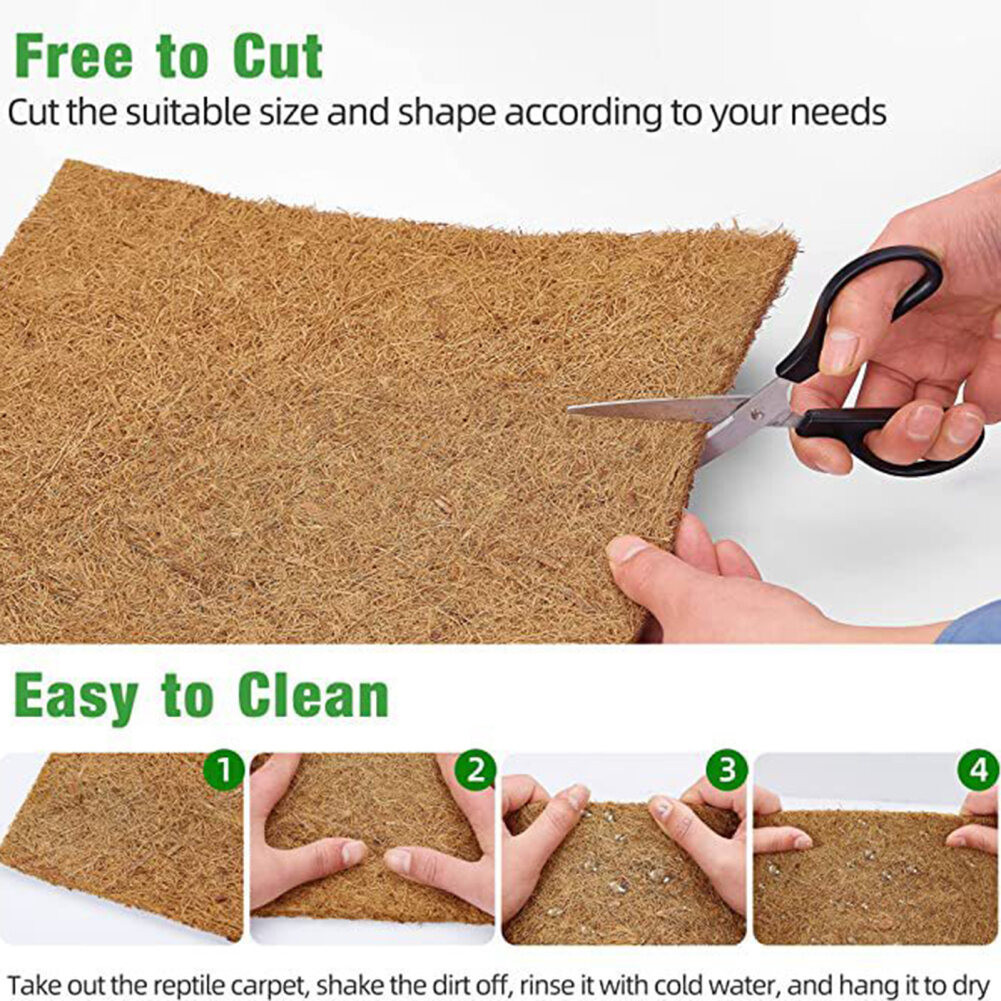 Reptile Carpet Natural Coconut Fiber Coconut Shell Turtle Mat Pet Farm ...