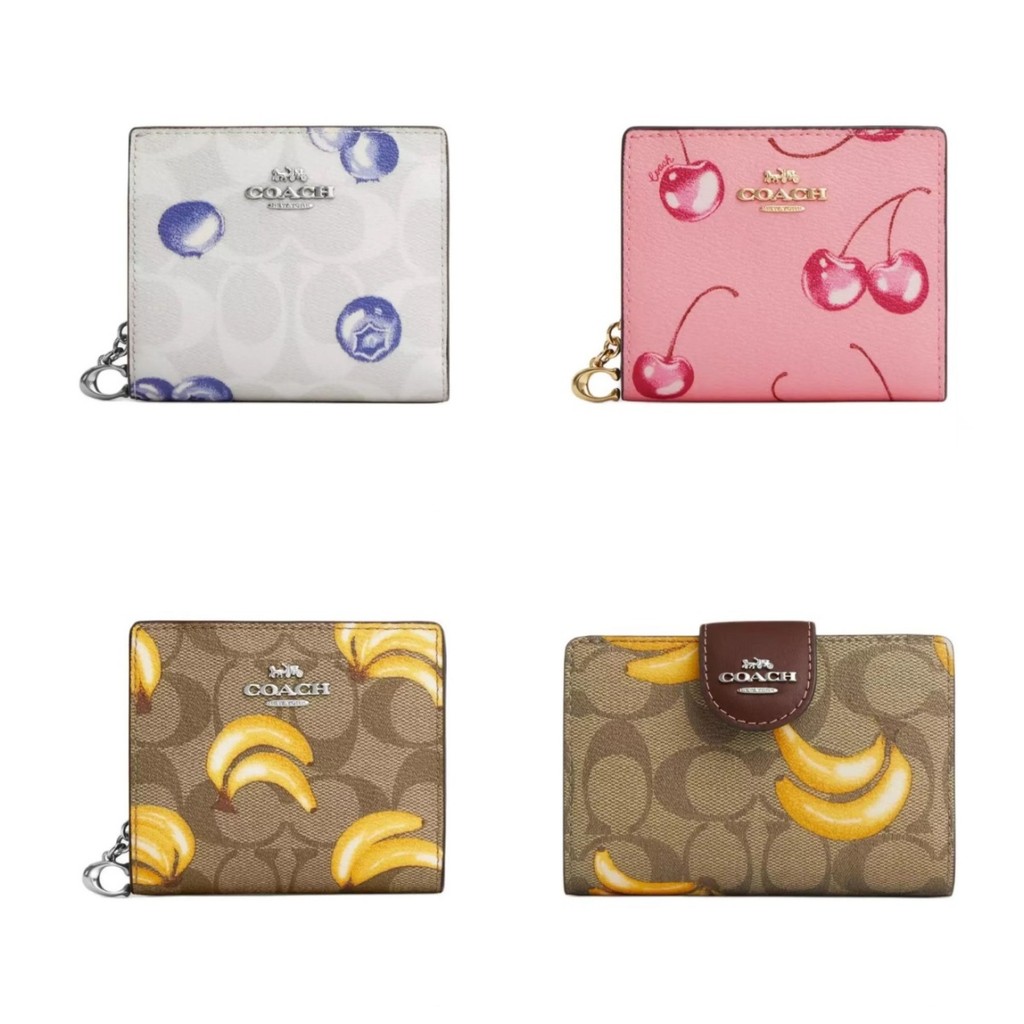 2024 New Women Cherry Banana Blueberry Fruit Print Wallet Bifold ...